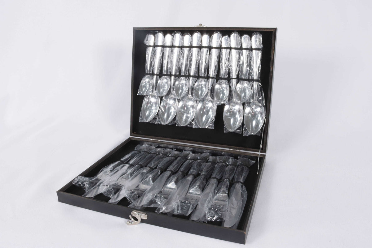 24PCs Silver Cutlery Set / C11-WBS-385 — Besco Hyper