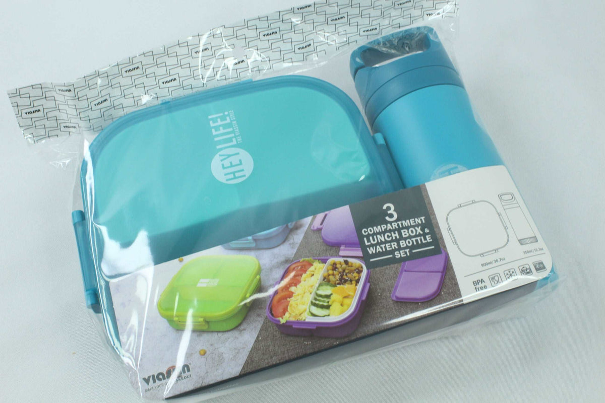 3 Compartment Lunch Box and Water Bottle Set / A189 — Besco Hyper